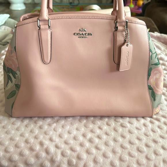Coach | Bags | Pink And Floral Coach Purse | Poshmark